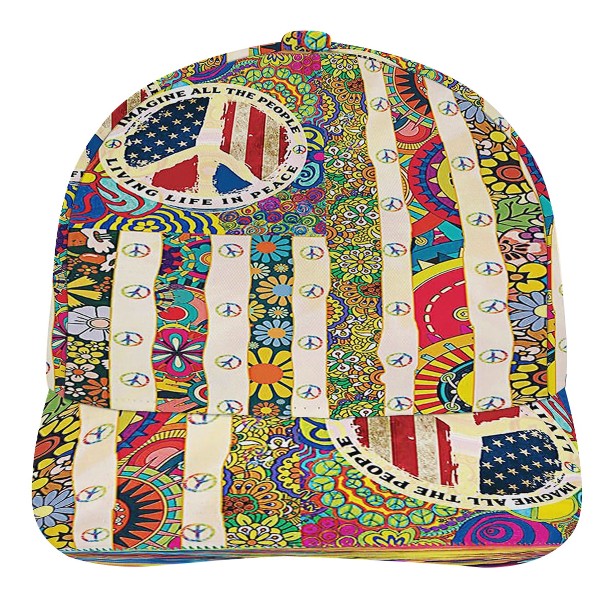 People Living Life In Peace Hippie baseball cap hat - Walmart.com