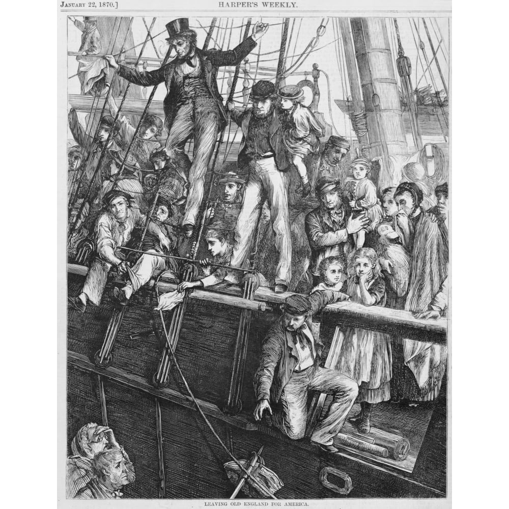 People On A Ship Deck Waving As They Depart England For North America ...