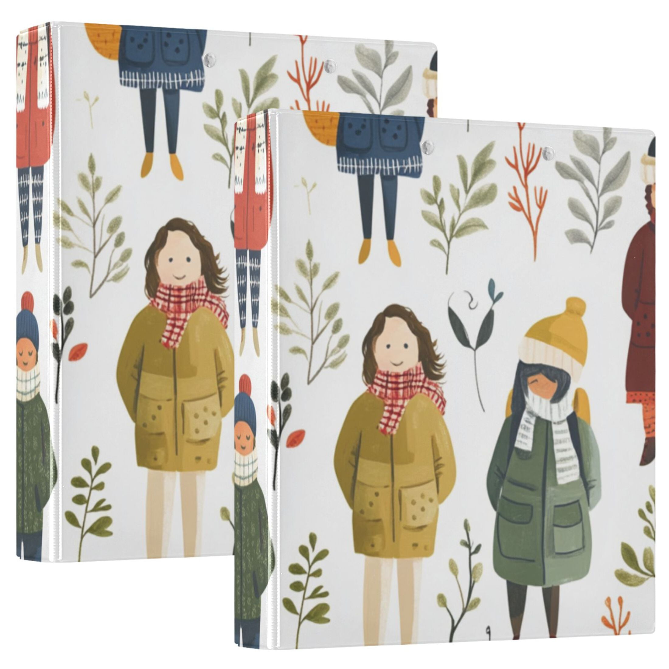 People Outfits Leaves 3 Ring Binders 1.5 inch Hardcover File Folders ...