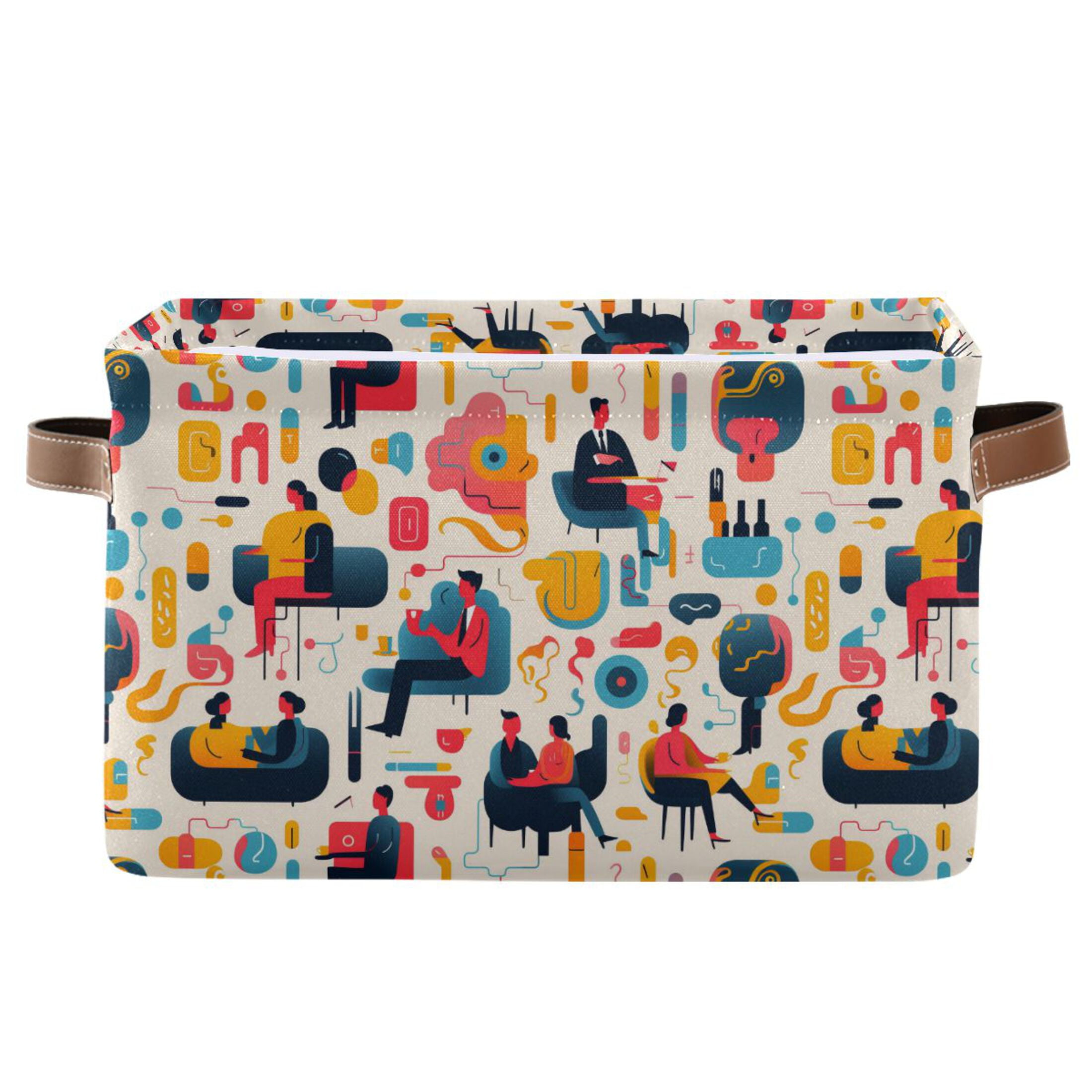 People Seating Chair Storage Bins with Handle Fabric Organizer Basket ...