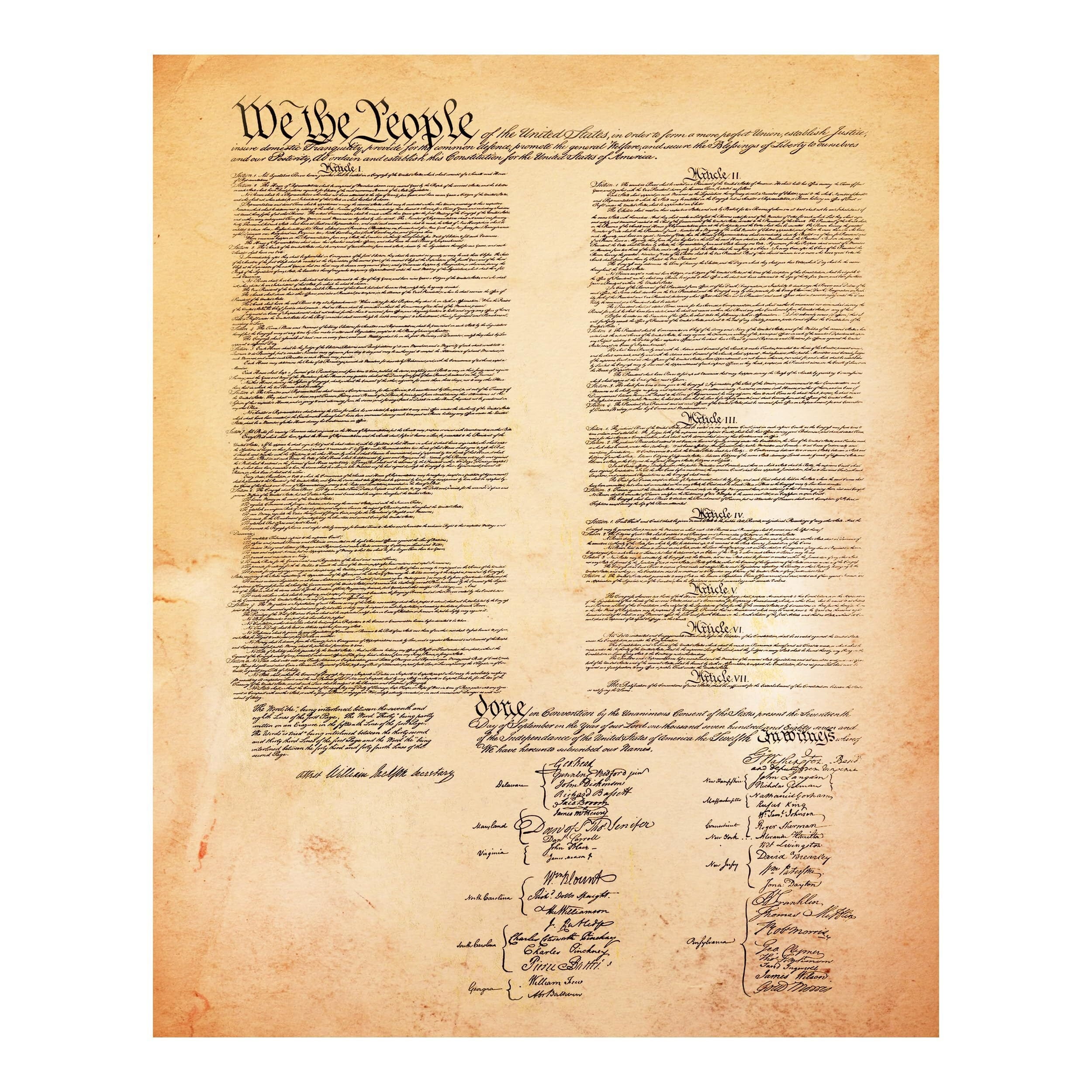 We The People Of The USA - Patriotic Wall Art Print, Vintage ...