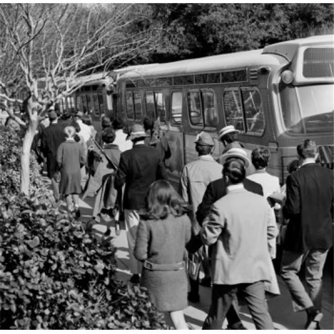 People Walking Past Bus Poster Print - 18 x 24 in. - Walmart.com