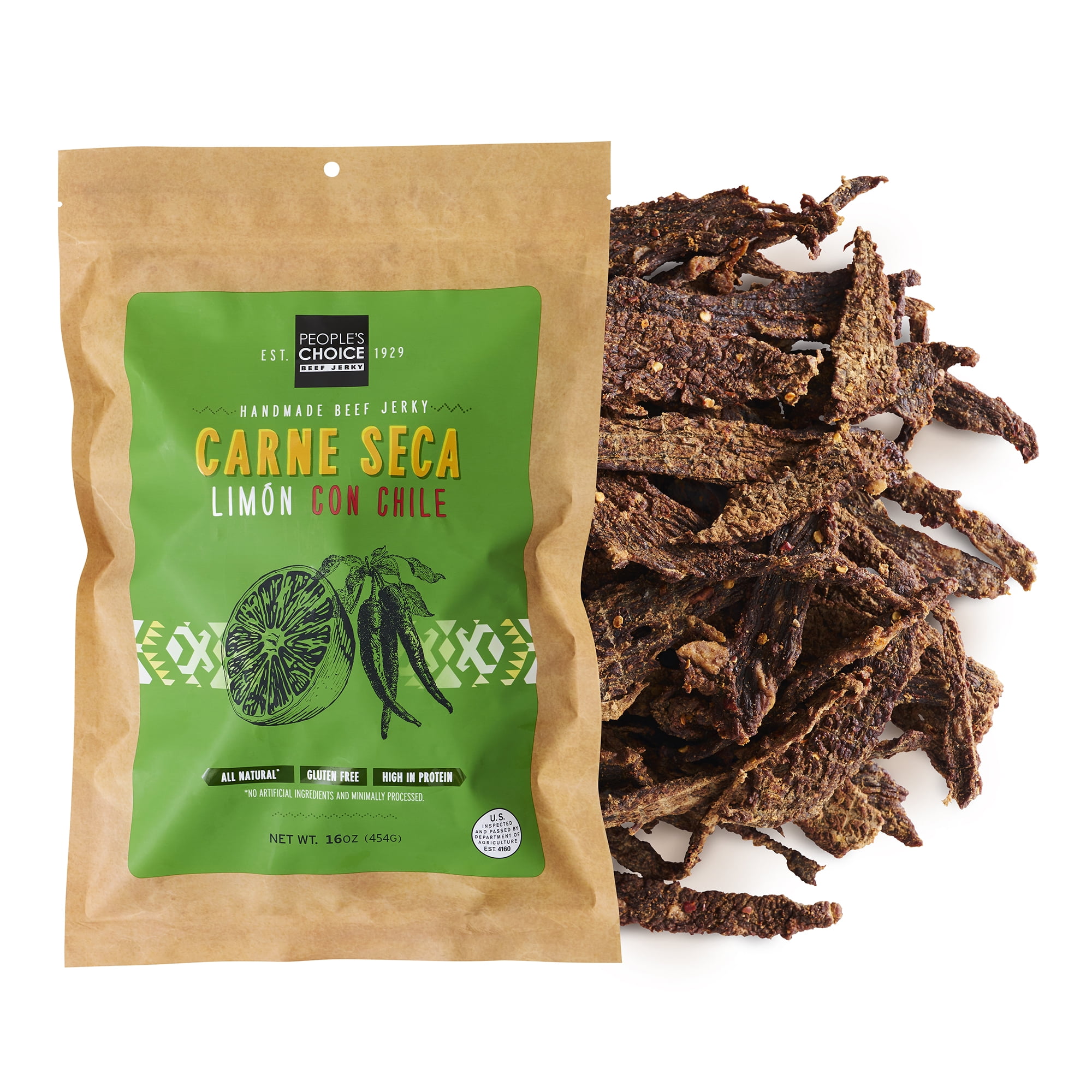 People's Choice Homemade Strips Beef Jerky - Carne Seca - Limón Con ...