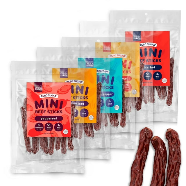 People's Choice Beef Jerky YYF14 Mini Beef Sticks - Pack Jerky Sticks ...