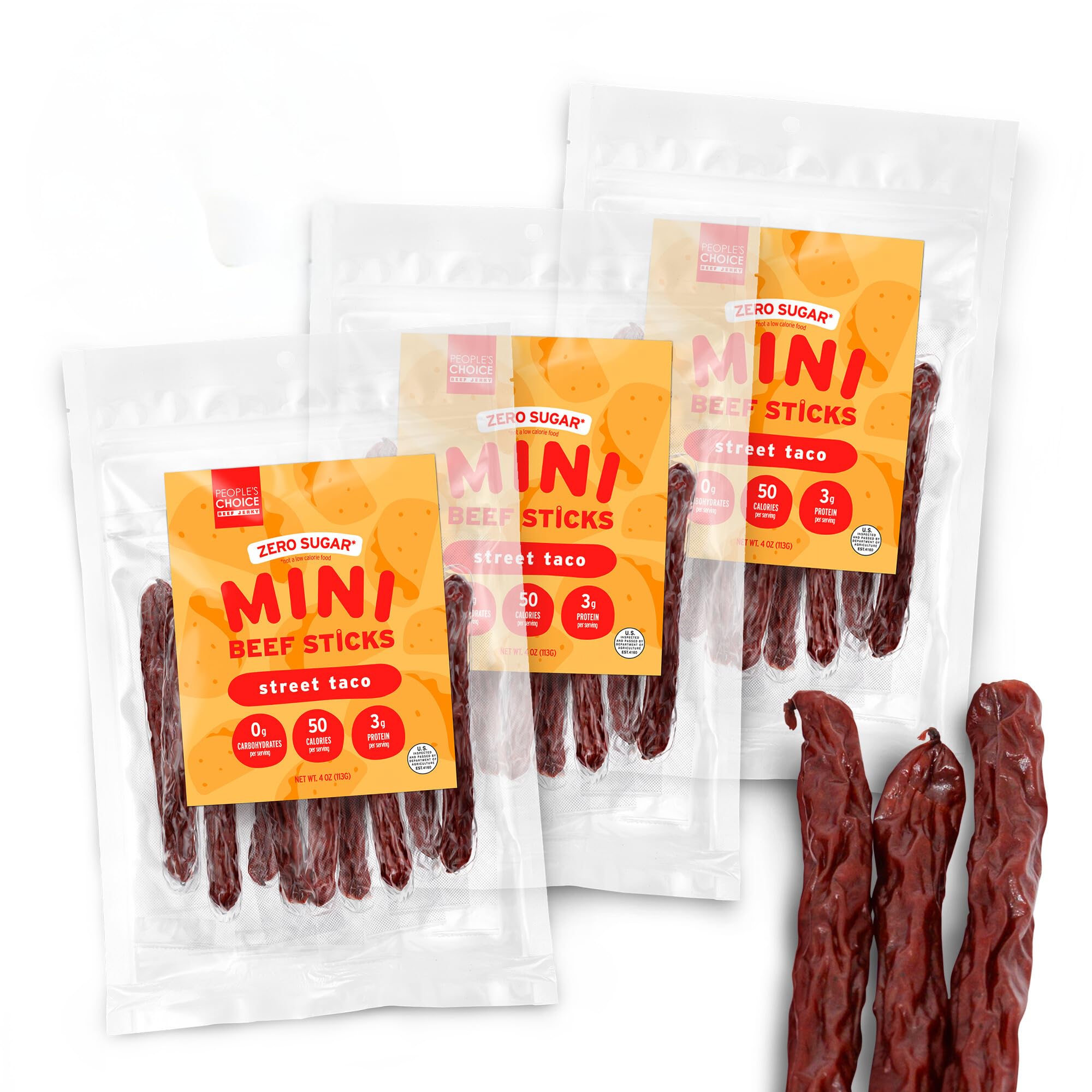 People's Choice Beef Jerky YYF14 Mini Beef Sticks - Taco Jerky Sticks ...