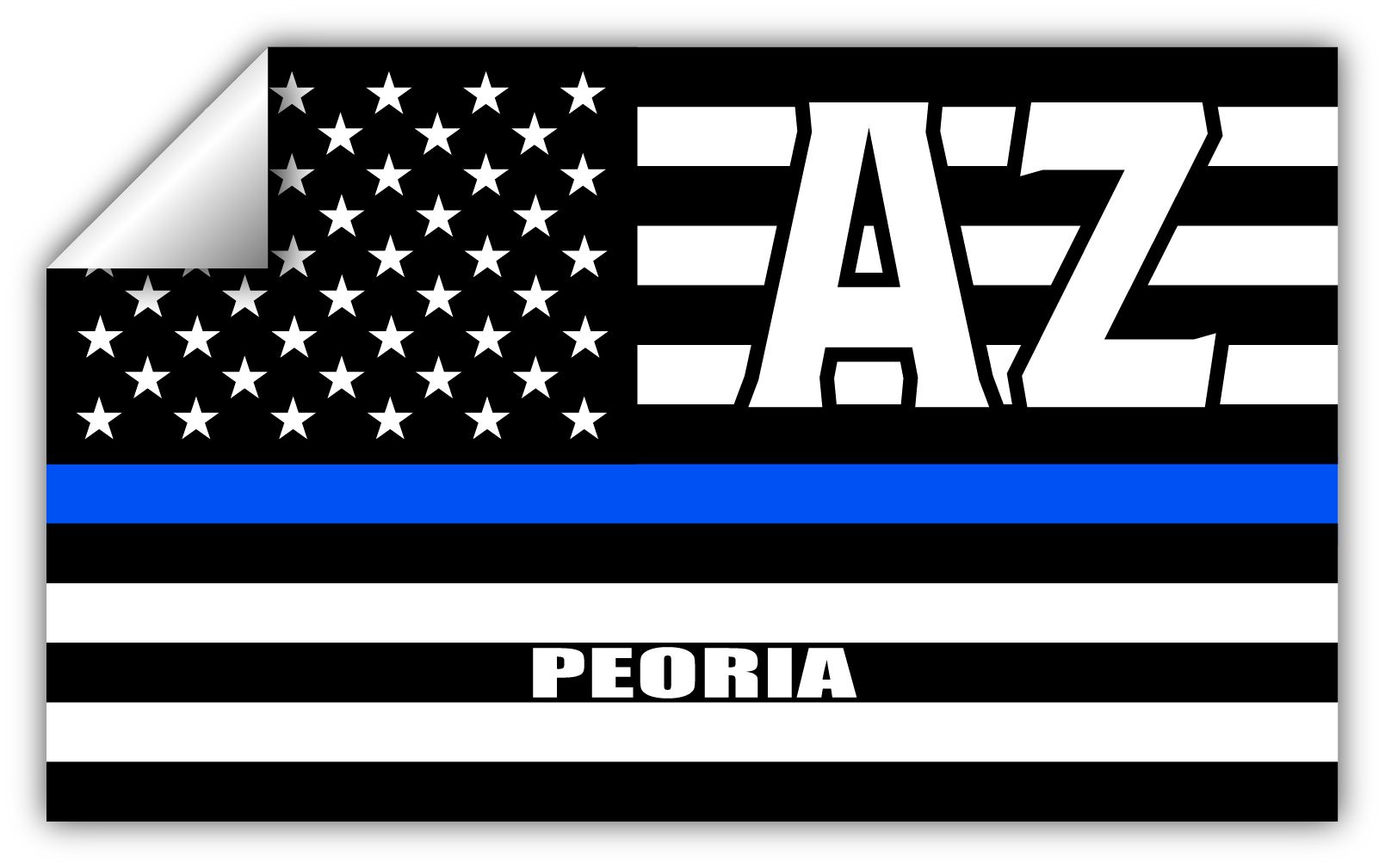 Peoria AZ Arizona Maricopa County Thin Blue Line Stealthy USA Flag ...