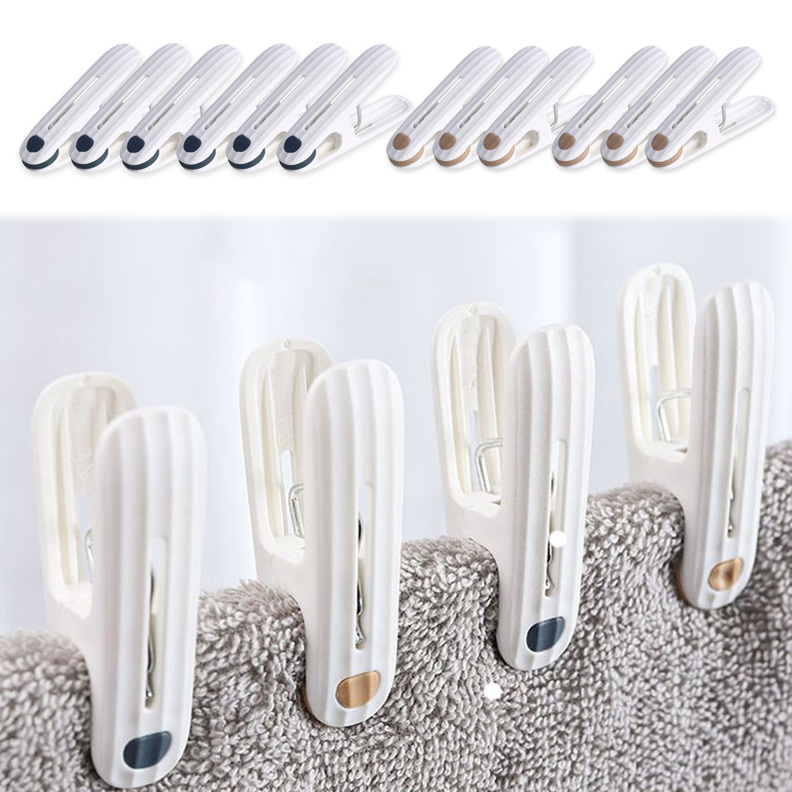 Peorpel Beach Towel Clip, 12 PCS Large Cloth Pins, Quilt Drying Clip ...