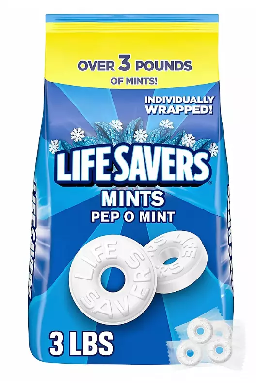 Pep-O-Mint Breath Mint Bulk Hard Candy Bag 53.95 oz Lifesavers ...
