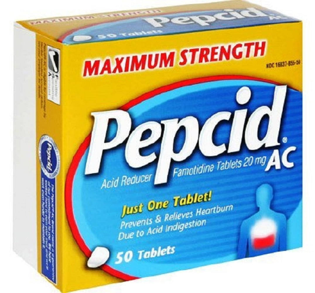 Pepcid AC, Antacid Tablets, 20mg Strength, 50 Tablets Per Box - Walmart.com