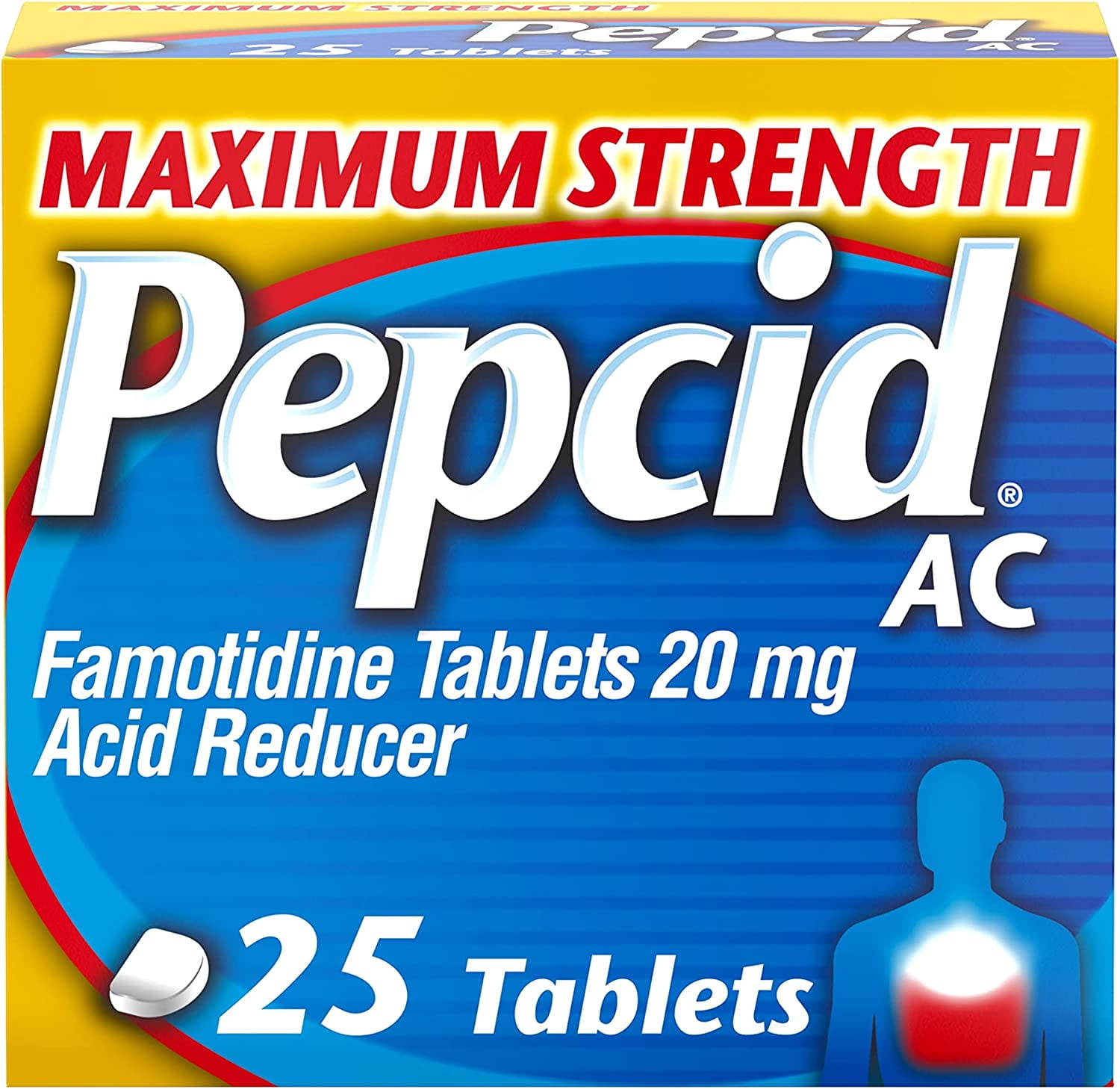 Pepcid AC Maximum Strength, 20 mg Famotidine for Heartburn Prevention ...