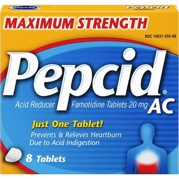 Pepcid AC Maximum Strength Acid Reducer Tablets, 8 ea (Pack of 4 ...
