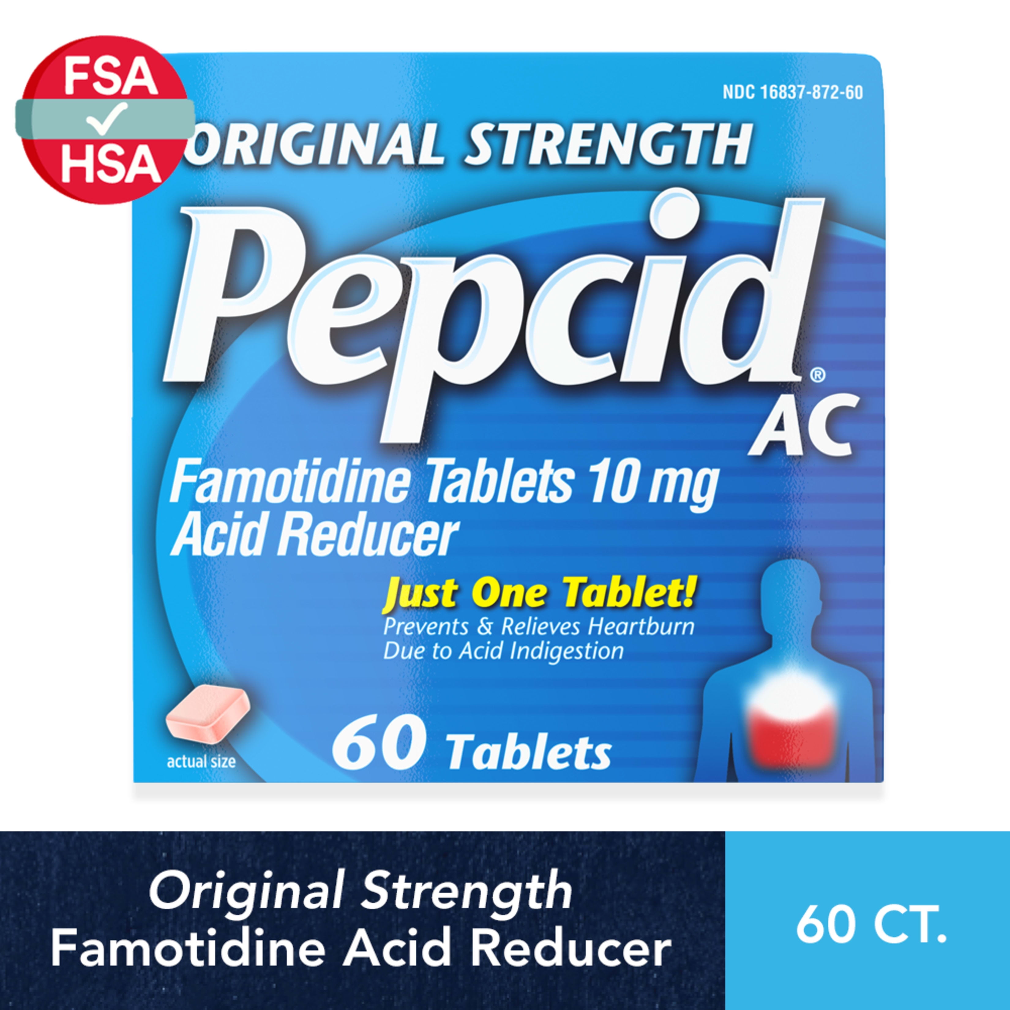 Pepcid AC Original Strength for Heartburn Prevention & Relief, 60 Ct ...