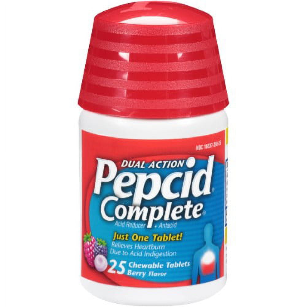 Pepcid Acid Reducer, Dual Action, Berry Flavor (Pack of 36) - Walmart.com