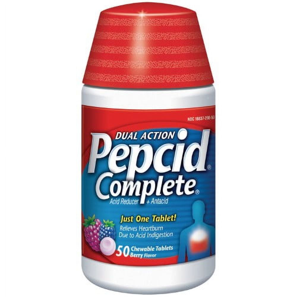Pepcid Complete Acid Reducer + Antacid Chewable Tablets Berry (Pack of ...