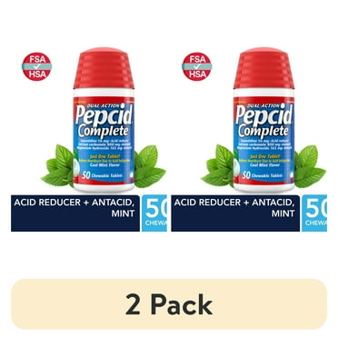 Pepcid Complete Acid Reducer + Antacid Chewable Tablets, Heartburn ...