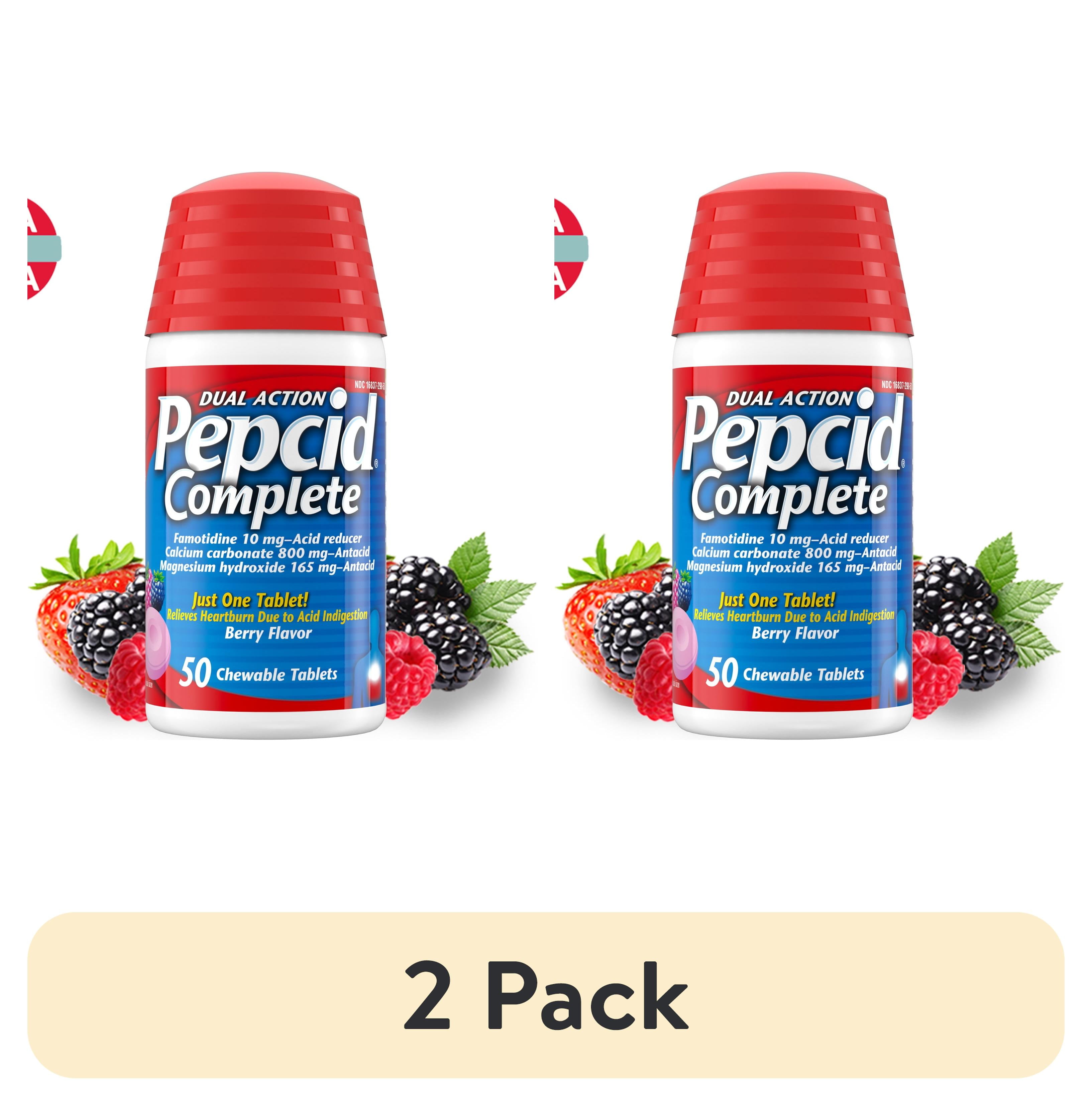 (2 pack) Pepcid Complete Acid Reducer + Antacid Chews, Berry Flavored ...