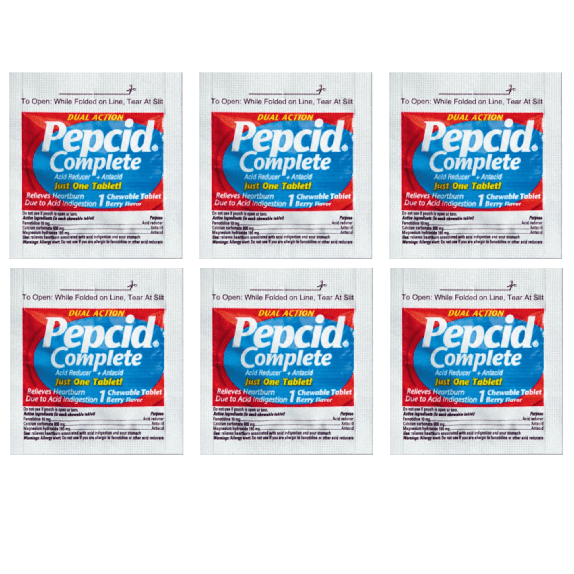 Pepcid Complete Dual Action Acid Reducer and Antacid Chewable Berry ...