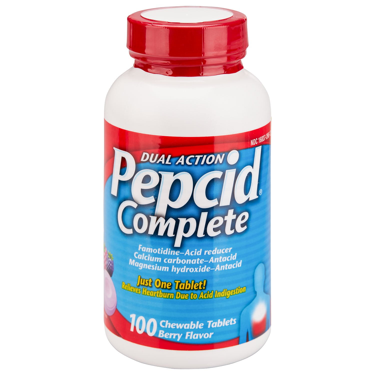 Pepcid Complete Dual Action Acid Reducer and Antacid Chewcap, Berry ...