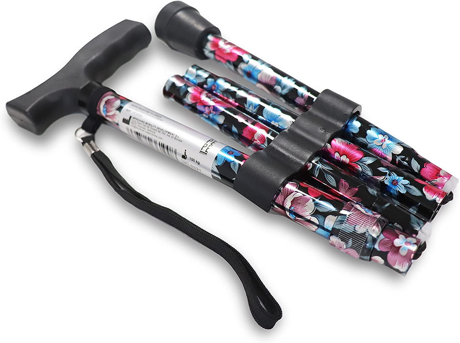 PEPE Mobility Adjustable Folding Cane for Women Flowers Lightweight ...