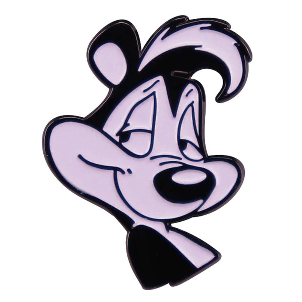 Pepe Le Pew Cartoon Character Face 1 Inch Tall Enamel Metal Pin ...