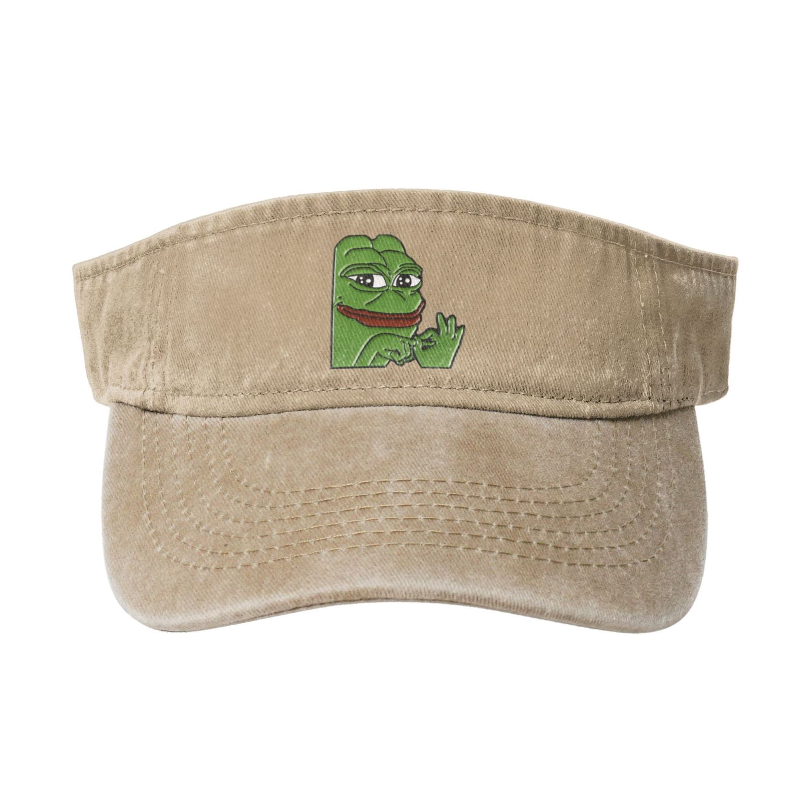 Pepe The Frog Thinking Washed Cowboy Empty Top Baseball Sun Cap ...