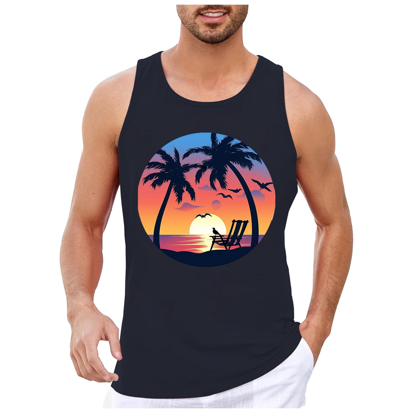 Pepeey Mens Big And Tall Tank Tops Mens Workout Tank Tops Men's Gym ...
