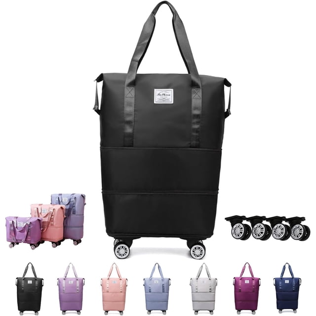 Pepepo Travel Bag with Wheels, 36/55L Klarson Expandable Bag with ...