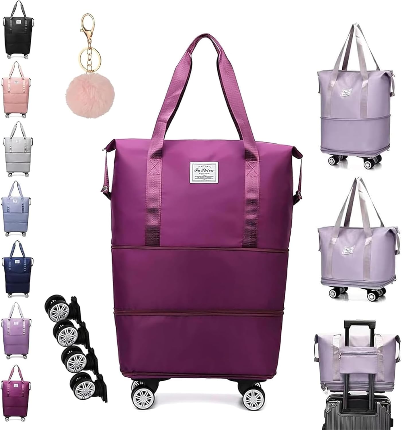 Pepepo Travel Bag with Wheels, 2025 New Large Capacity Travel Bag ...