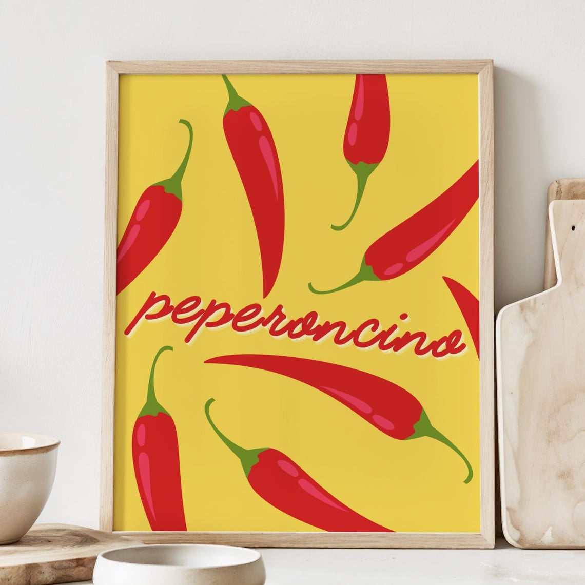 Peperoncino Chili Print, Italian Hot Pepper Poster, Spicy Food Art ...