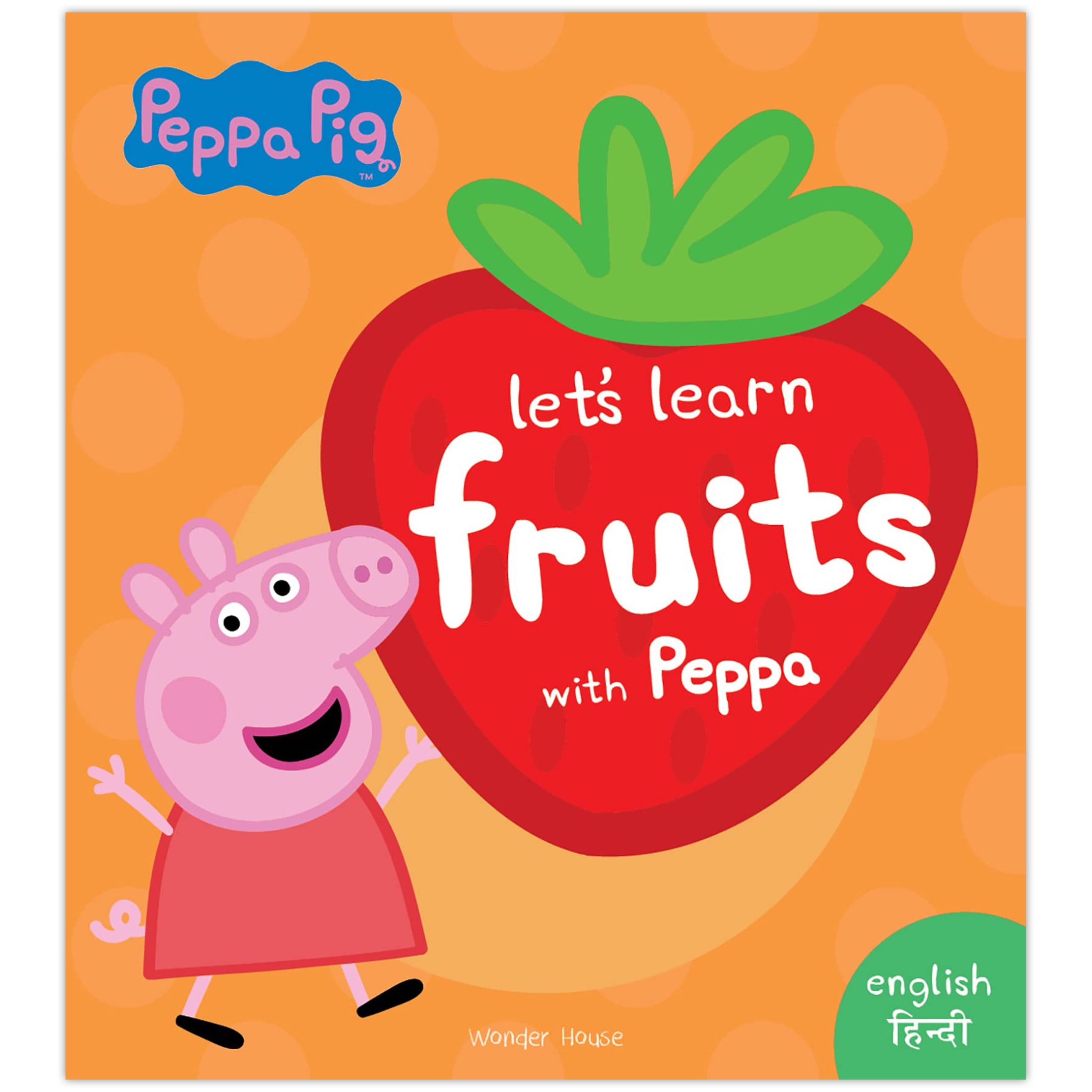 Peppa Board Book - Let's Learn Fruits with Peppa - English & Hindi ...