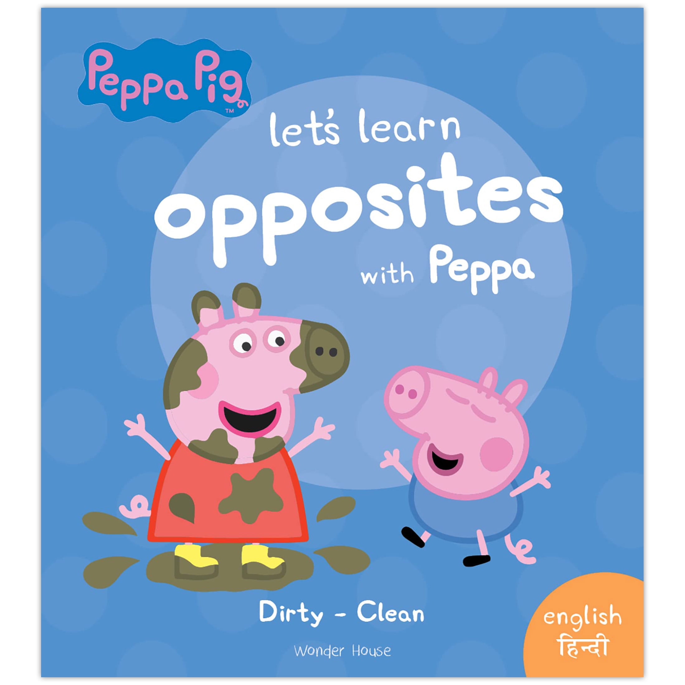 Peppa Board Book - Let's Learn Opposites with Peppa - English & Hindi ...