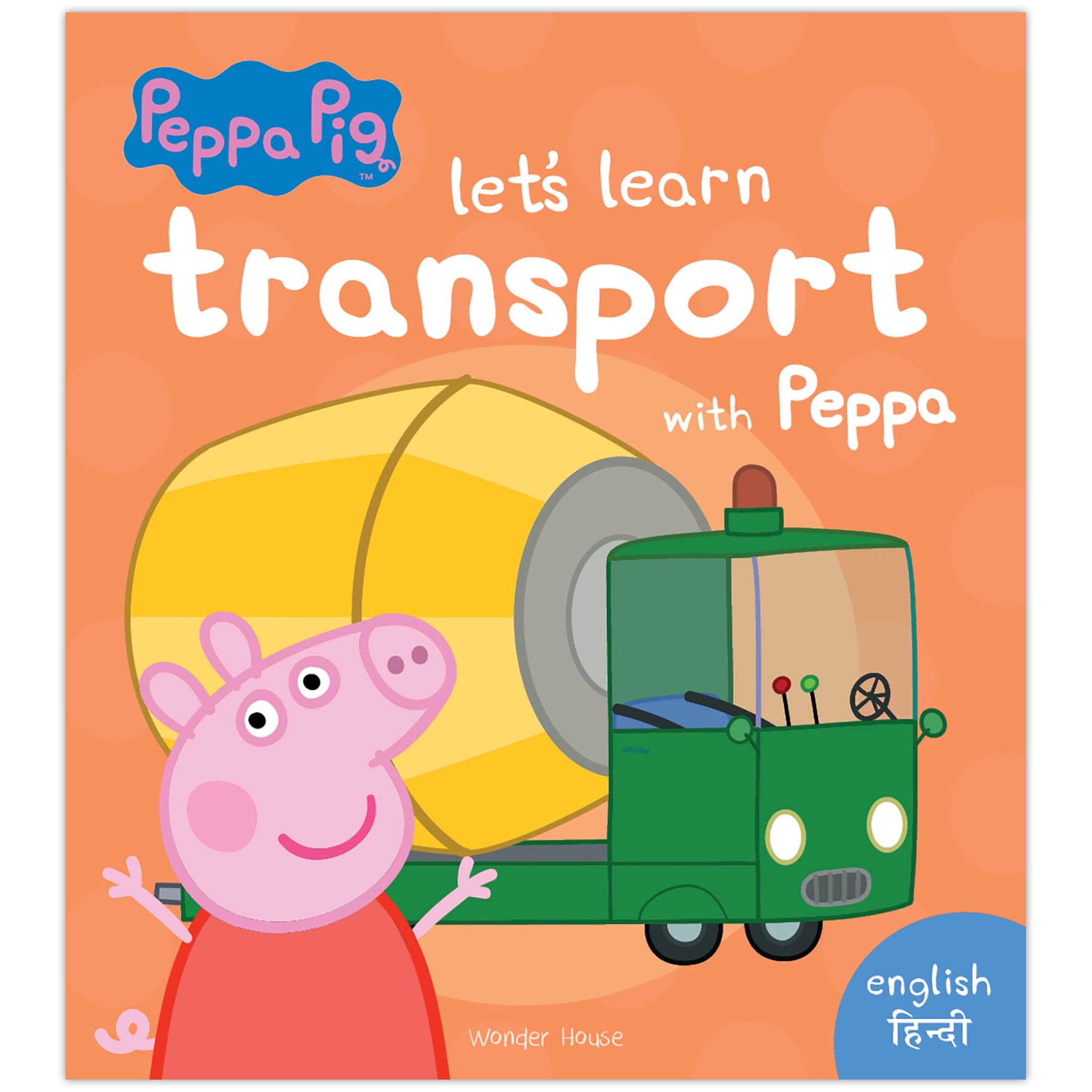 Peppa Board Book - Let's Learn Transport with Peppa - English & Hindi ...