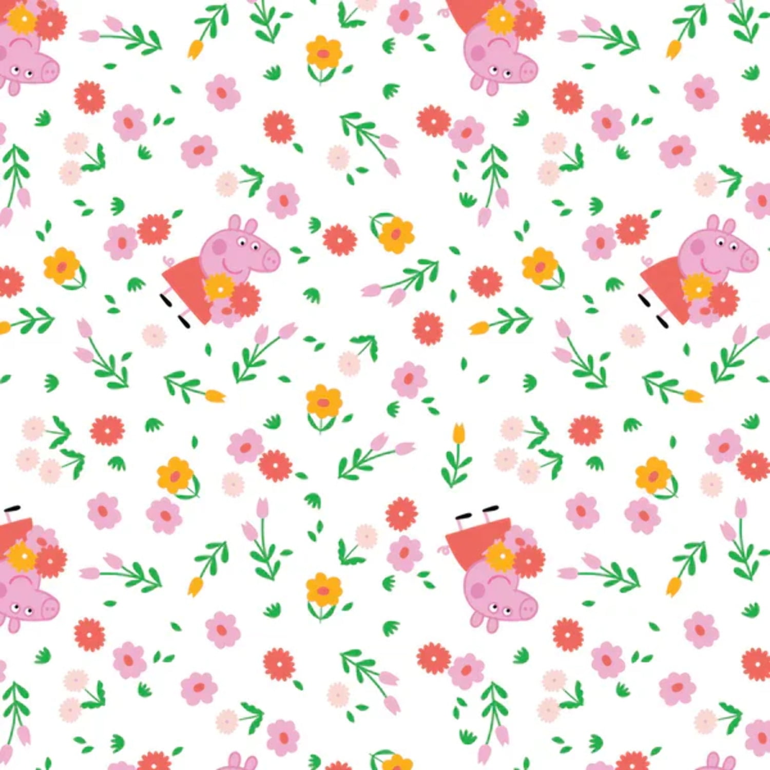 Peppa Bunches of Flowers White Soft Flannel Fabric - Walmart.com