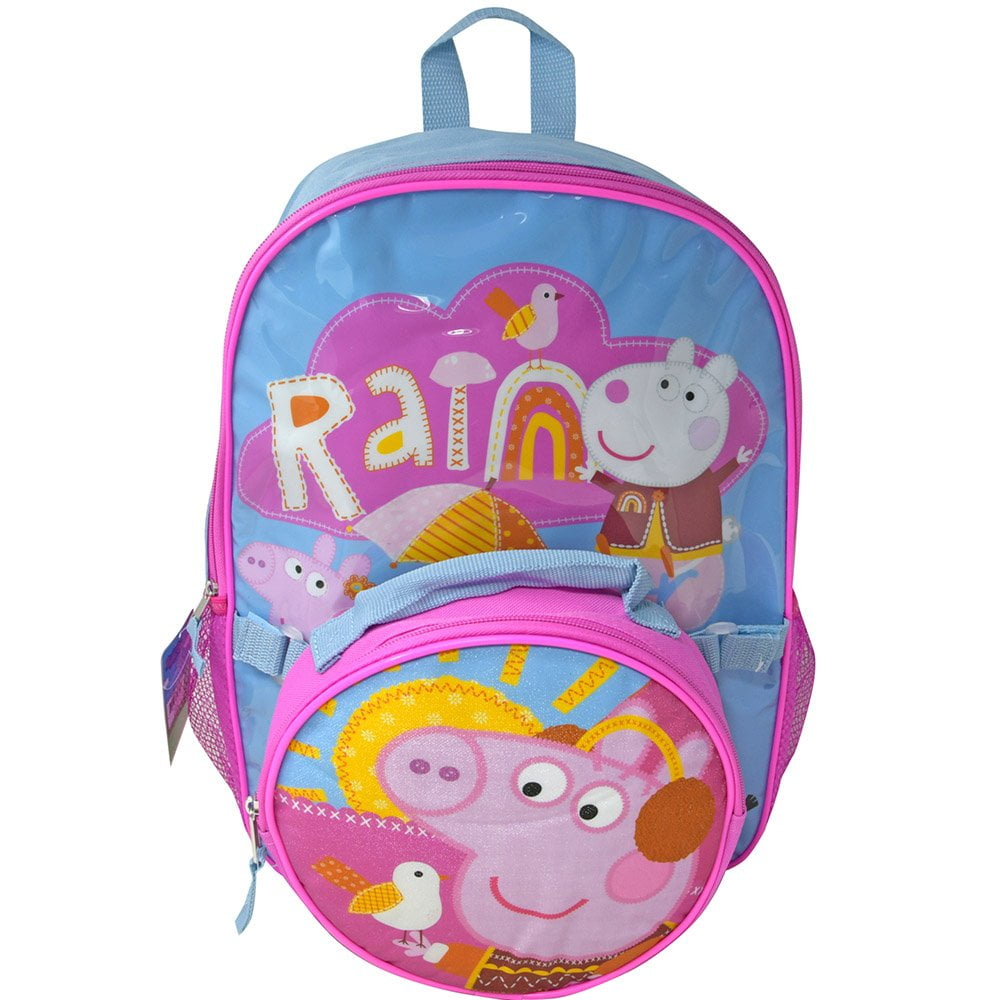 Peppa Pig 16" Backpack with Lunch Bag- RAIN - Walmart.com