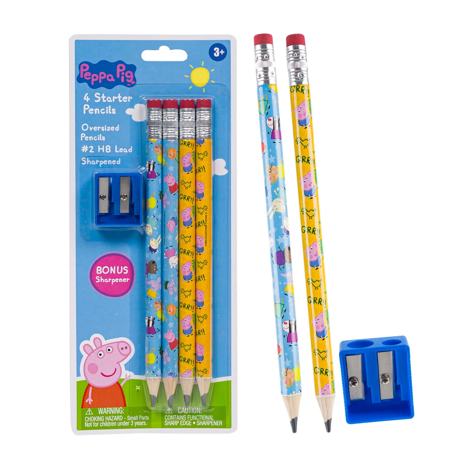 Peppa Pig 5pc Pencils W/ Sharpener- 2 PACK - Walmart.com
