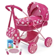 Yexmas Baby Doll Pram Stroller Carriage for 18" Dolls, W/ Matching Bag ...