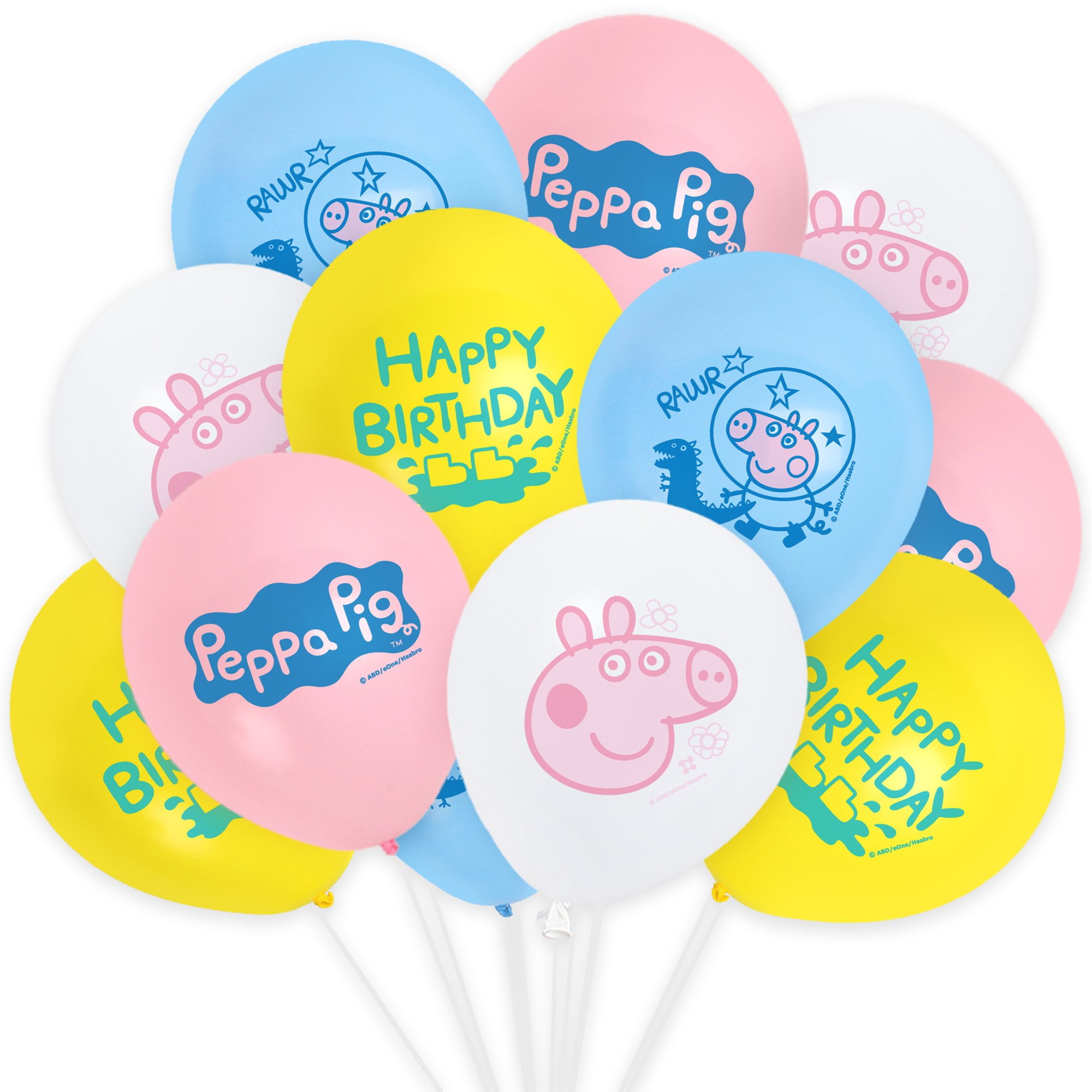 Peppa Pig Balloons Bouquet 12 Pack - Peppa Pig Party Supplies - Walmart.com