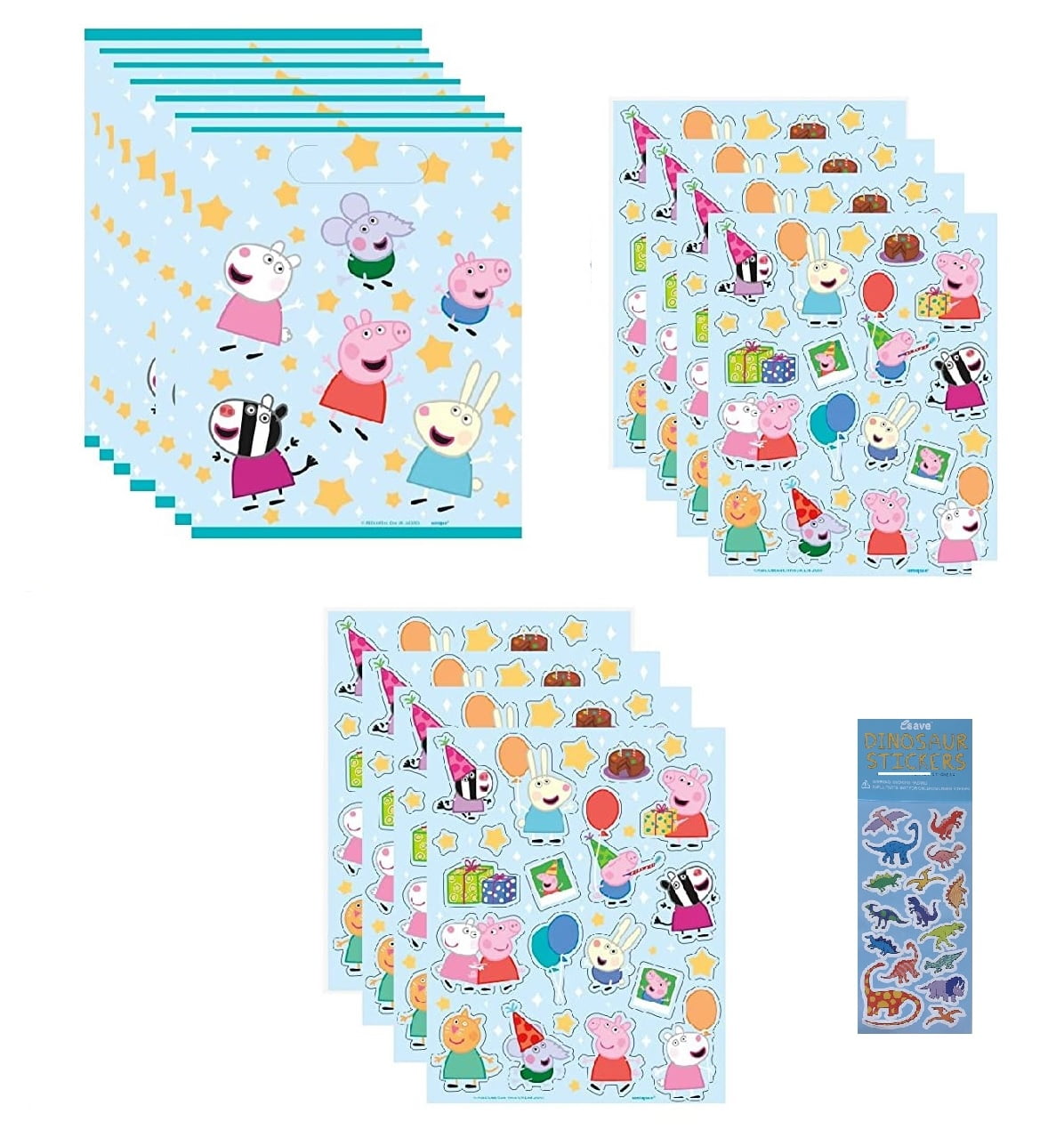 Peppa Pig Bithday Party Supplies Favor Bundle Pack includes 8 Plastic ...