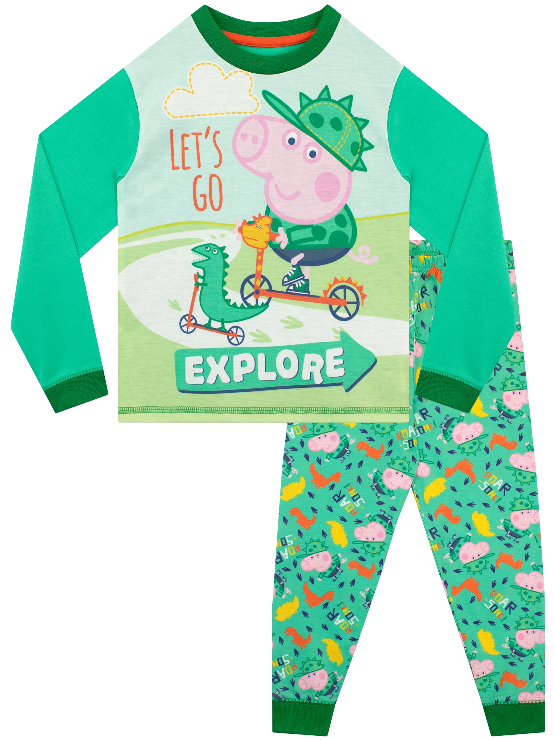 Peppa Pig Boys Lets Go Explore Long Sleeve Pajamas Sizes 2T-8 - Walmart.com