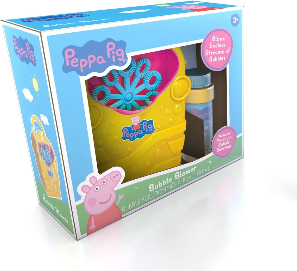 Peppa Pig Bubble Blowing Machine for Kids and Toddlers, Bubble Maker ...