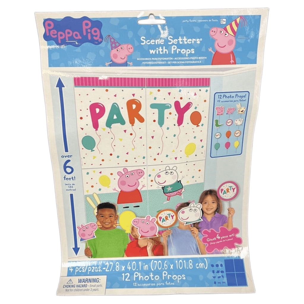 Peppa Pig Confetti Party Scene Setters with Props | Multicolor ...