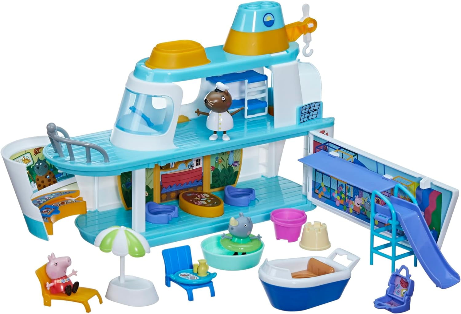 Peppa Pig’s Cruise Ship, Peppa Pig Playset with 17 Pieces, Preschool ...