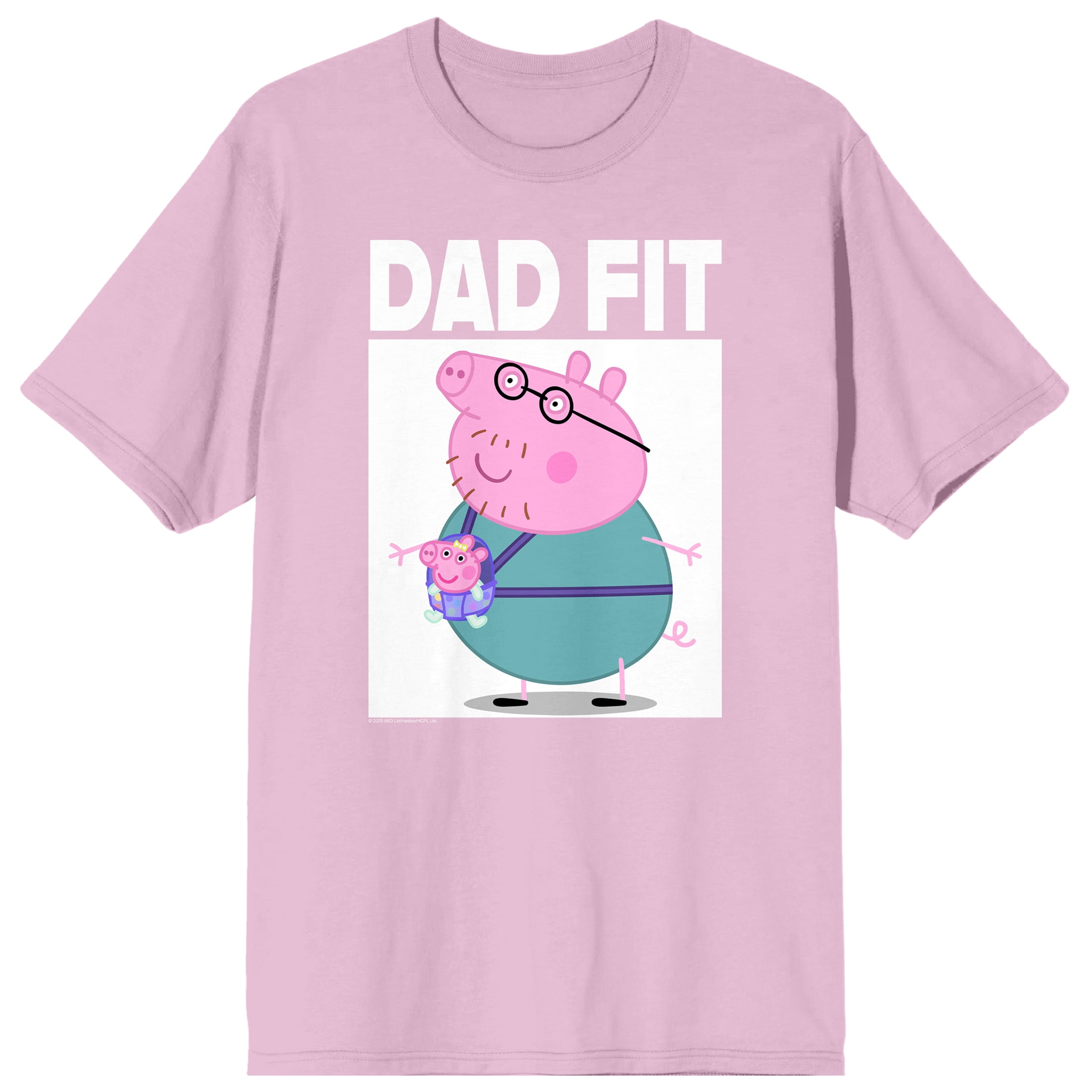 Peppa Pig Dad Fit Adult Cradle Pink Crew Neck Short Sleeve T-shirt ...