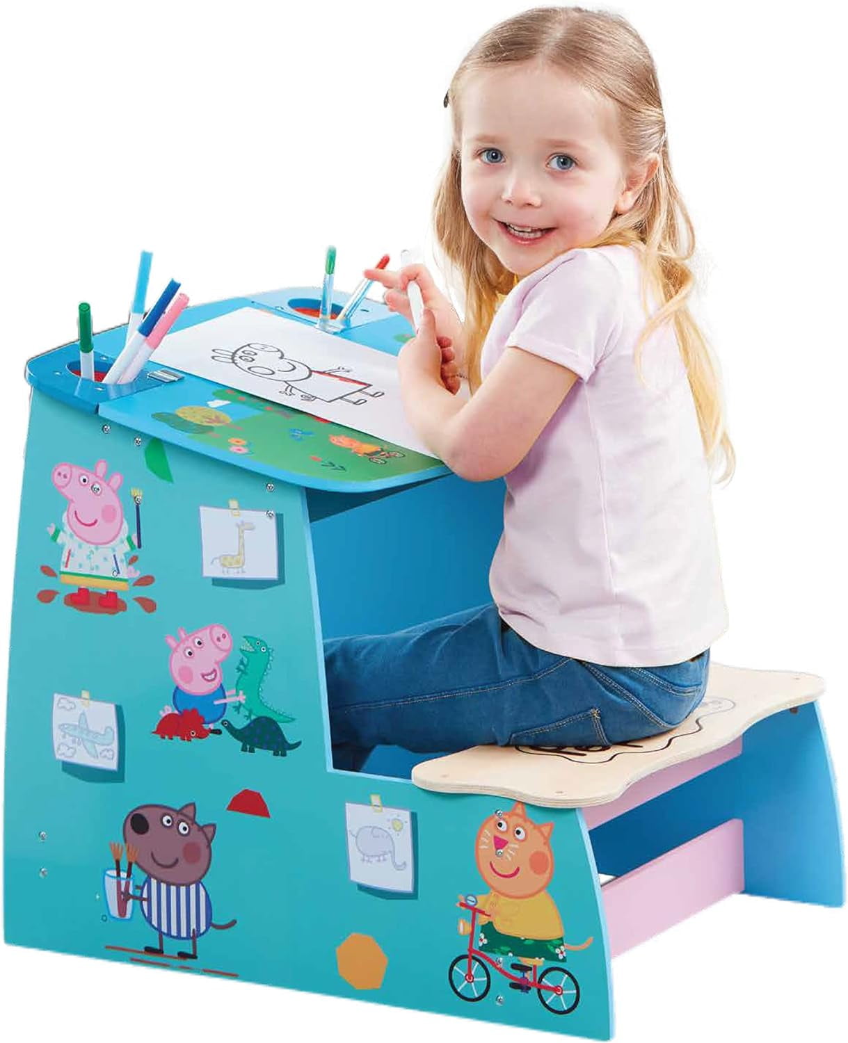 Peppa Pig Kids Furniture Room: FSC Certified Wooden Play Desk with ...