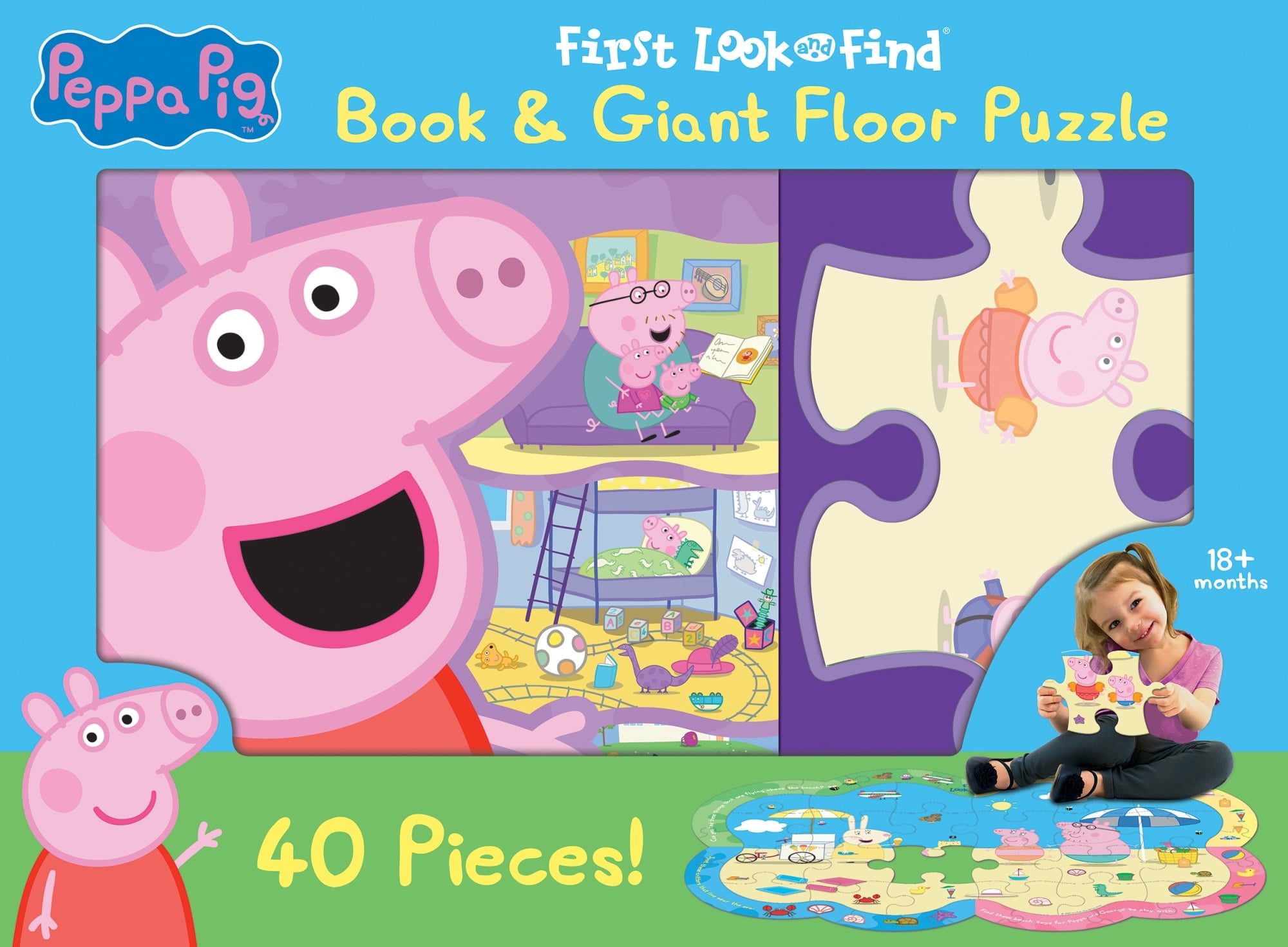 Peppa Pig - First Look and Find Board Book & Giant 40 Piece Puzzle - PI ...