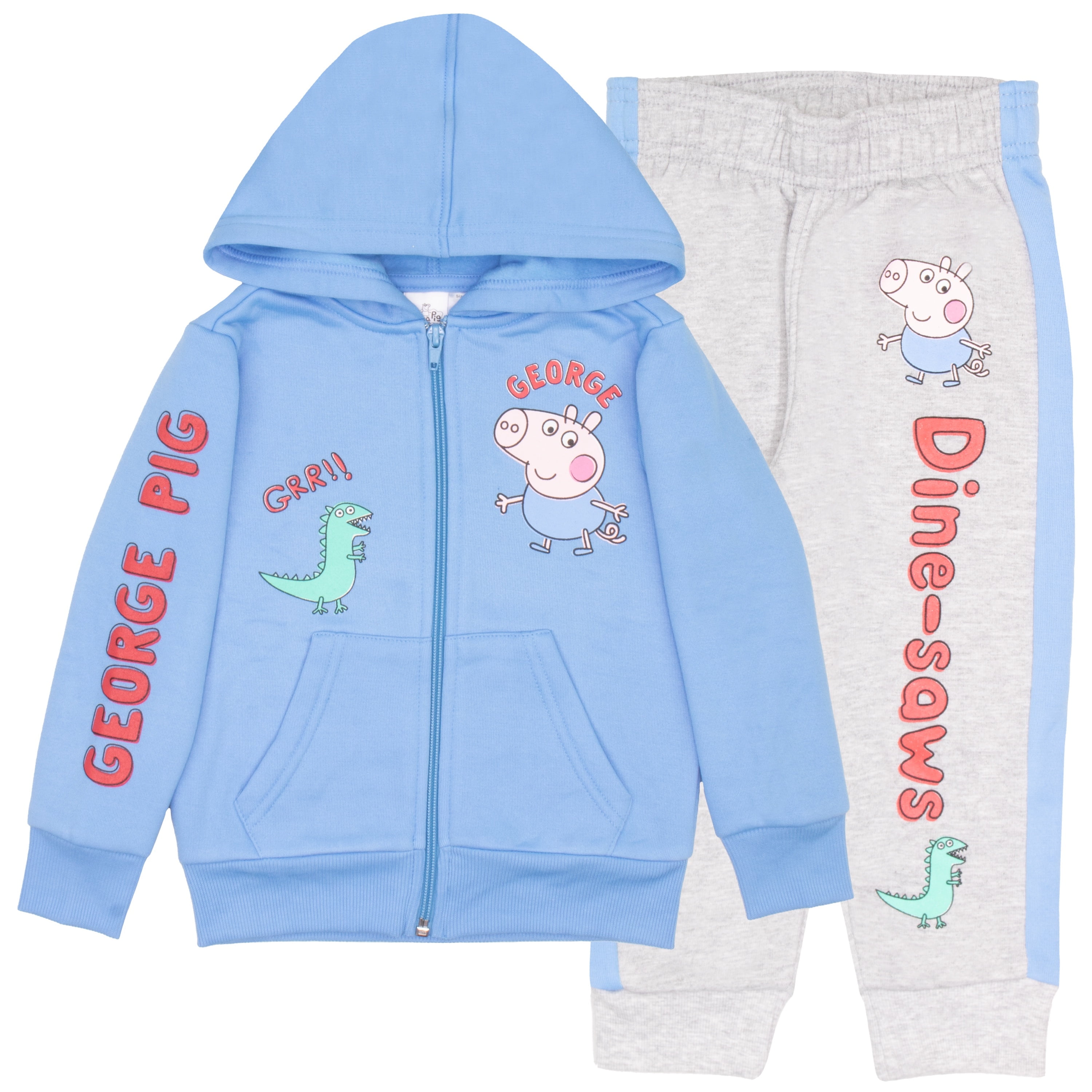 Peppa Pig George Pig Boy's 2 Piece Fleece Set - Dine-saws!! Zip Up ...