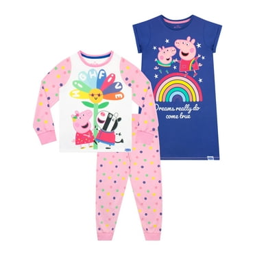 Peppa Pig Girls Pajamas Snug Fit Girls Graphic Top and Pants 2 Piece ...