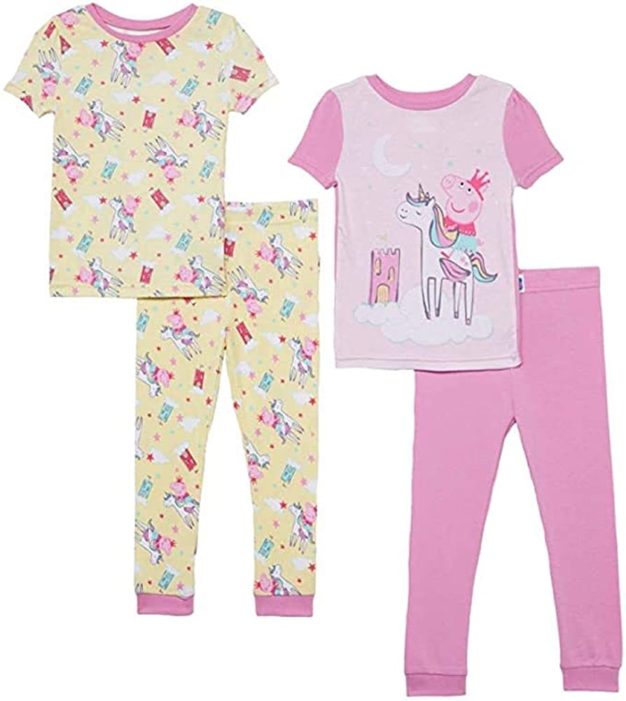 Peppa Pig Girls' 4 Piece Cotton Pajama Set (2T) - Walmart.com