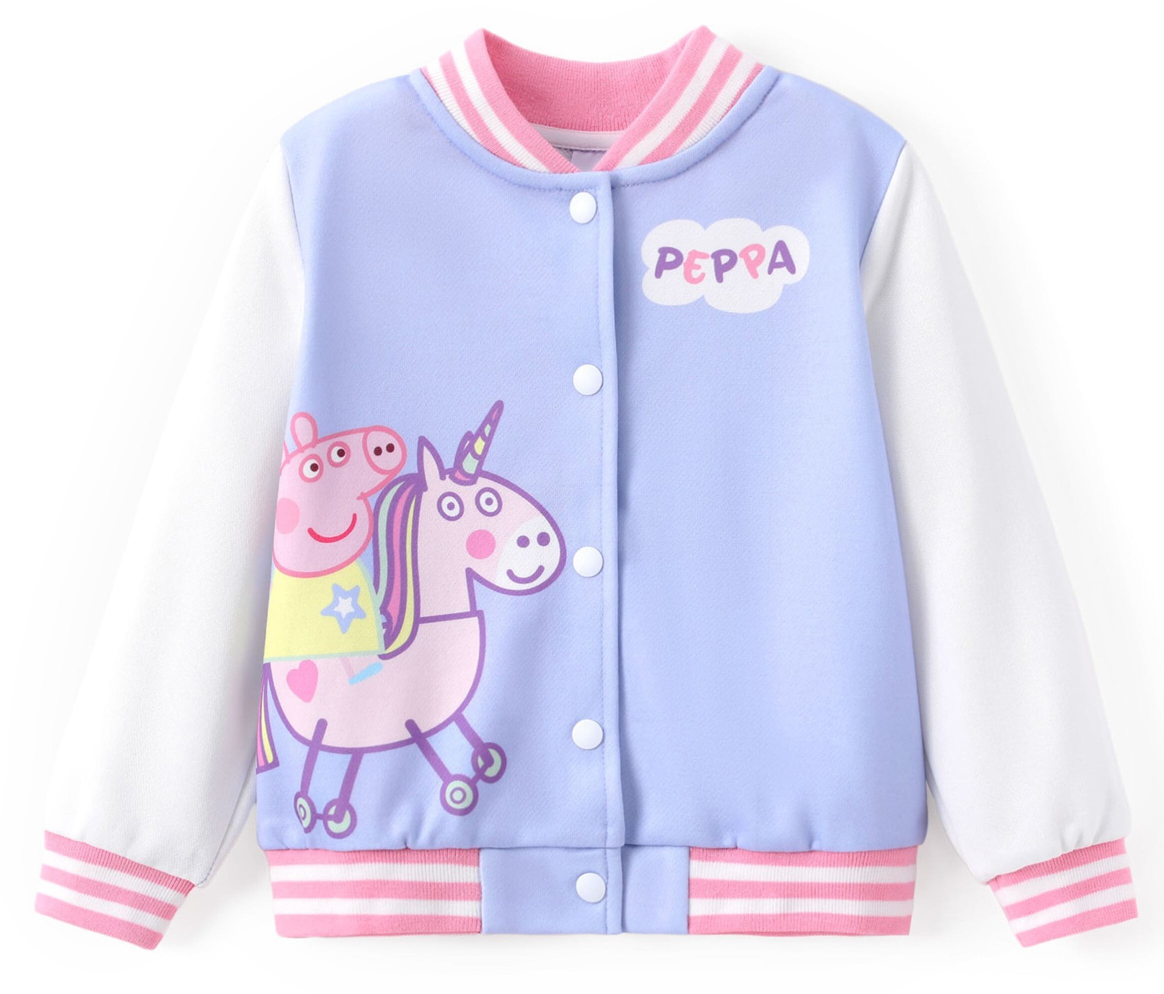 Peppa Pig Girls Bomber Jacket Colorblock Varsity Lightweight ...