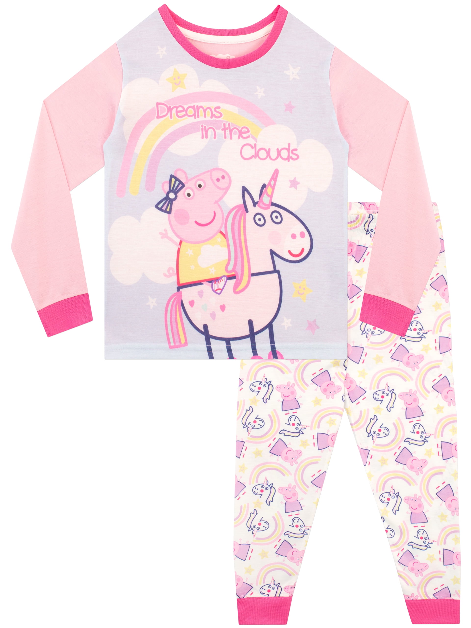 Peppa Pig Girls Dreams In The Clouds Long Sleeve Pajamas Sizes 18M-8 ...